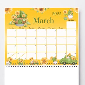 EDITABLE March 2025 Calendar, Fillable Calendar, Cute Gnomes, Happy St ...