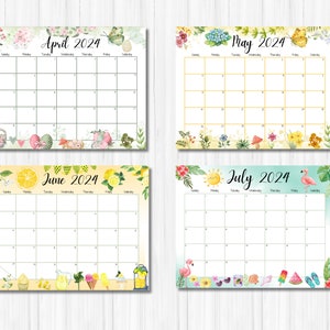 EDITABLE Academic Calendar 2023-2024 From August to July - Etsy