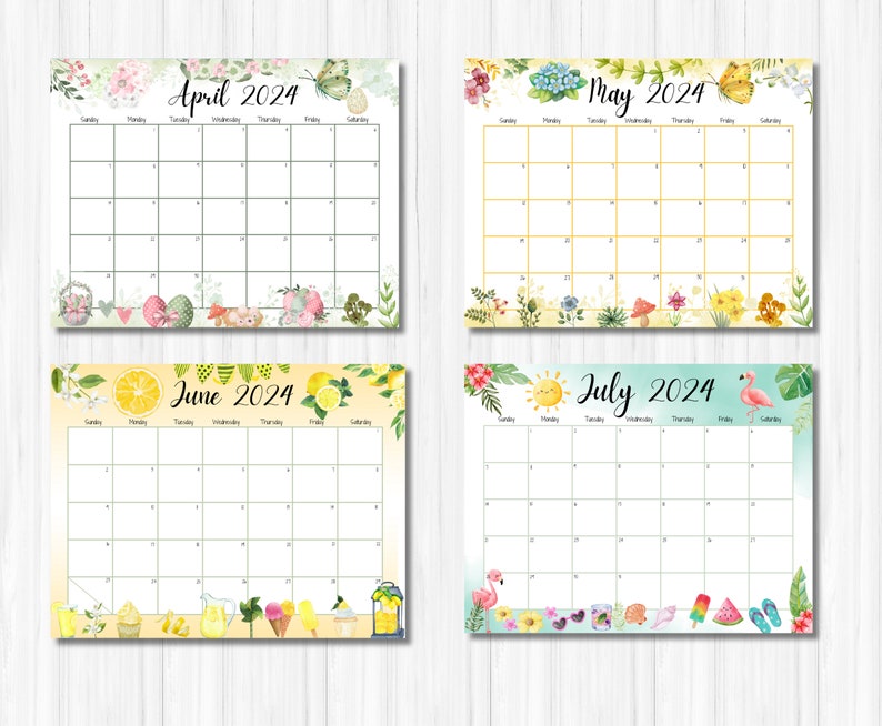 EDITABLE Academic Calendar 2023-2024 From August to July - Etsy