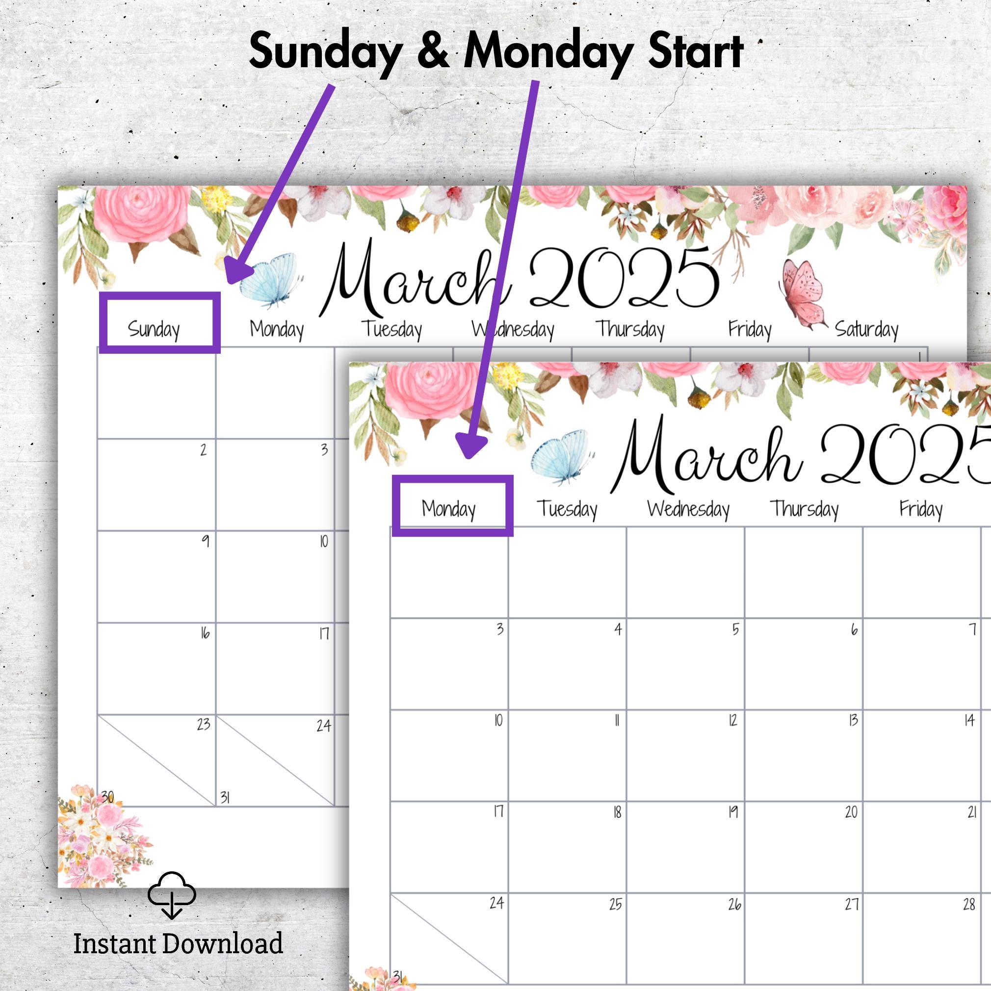 EDITABLE March 2025 Calendar, Fillable Calendar, Printable Planner ...