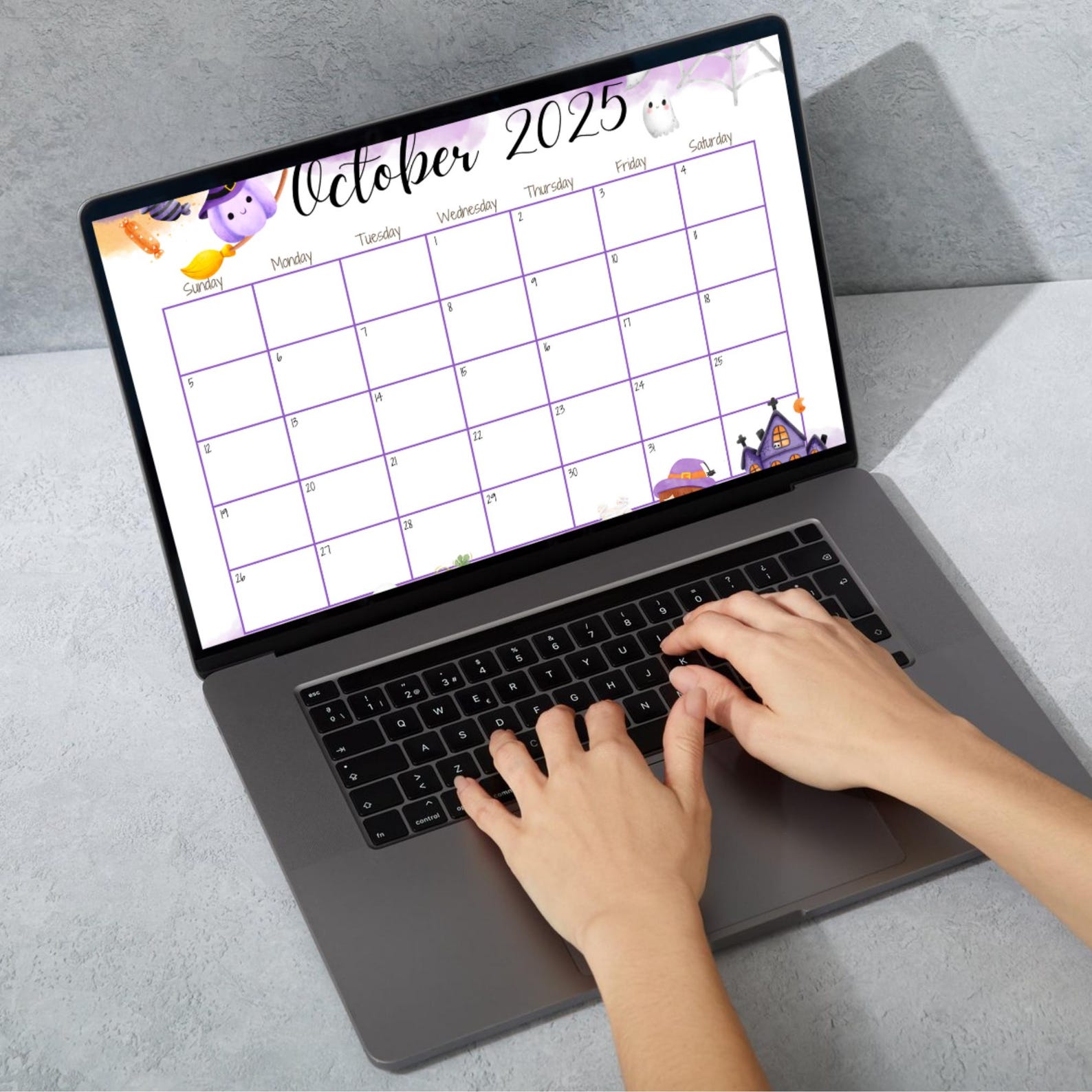 October 2025 Printable Calendar, Halloween Monthly Planner, Cute Spooky ...