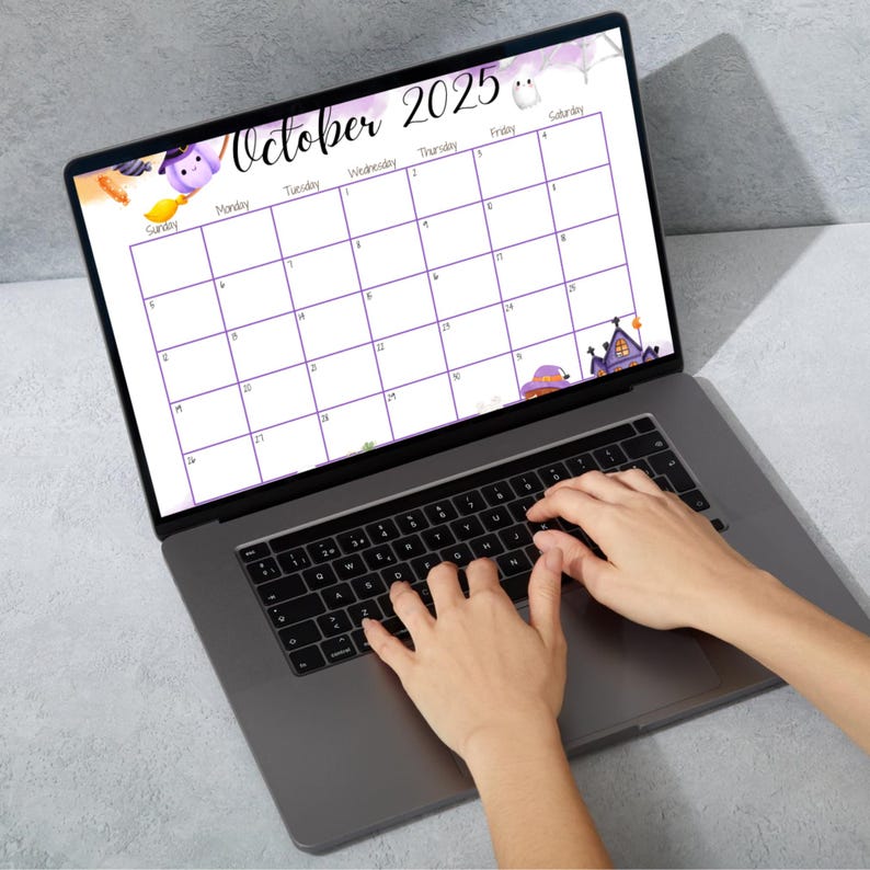 October 2025 Printable Calendar, Halloween Monthly Planner, Cute Spooky ...