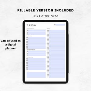 Work From Home Planner, Printable Daily Planner, Daily Hourly Planner ...