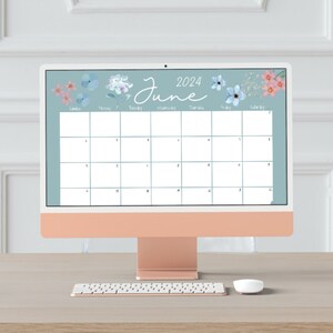 EDITABLE June 2024 Calendar, Beautiful Colorful Flowers, Printable ...