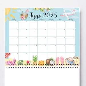 EDITABLE June 2025 Calendar, 2025 Summer Calendar, Fillable June ...