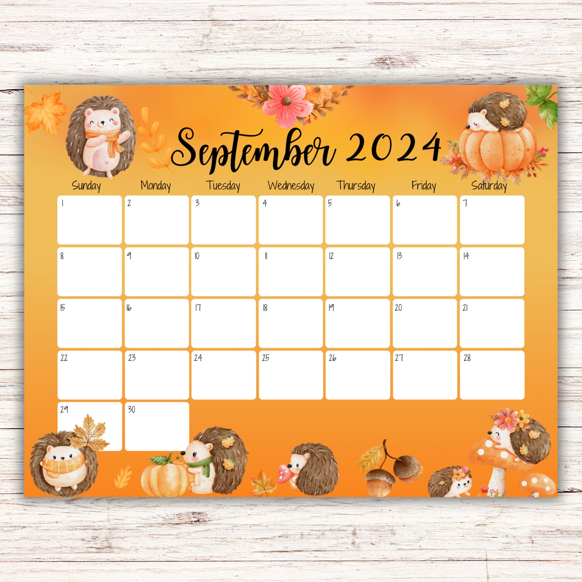 EDITABLE September 2024 Calendar, Kids Weekly Schedule, Homeschool ...