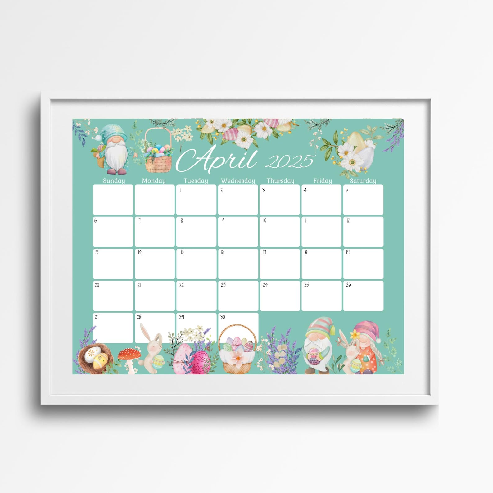 EDITABLE April 2025 Calendar, Printable April Calendar, Fillable ...