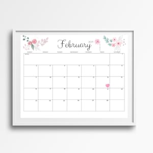 EDITABLE February 2025 Calendar, Flowered Planner, Printable Fillable ...