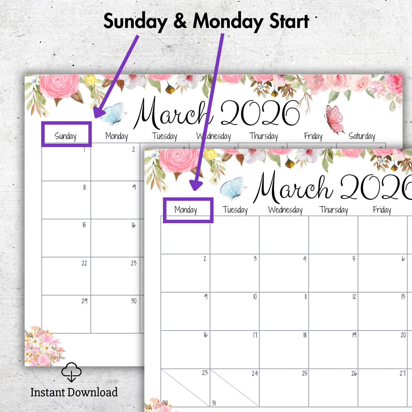 March 2026 Calendar, Fillable Printable Planner (PDF) - Etsy