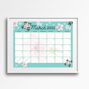 Editable Printable 2025 March Calendar, 2025 March Planner, Floral ...
