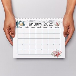 EDITABLE January 2025 Calendar, Printable January Calendar, Snowy ...