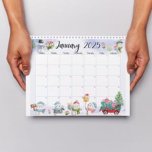 EDITABLE January 2025 Calendar, Beautiful Winter, Happy Snowmen, New ...