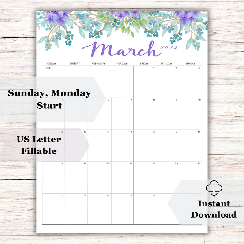 2024 March Homeschool Planner, Printable March Calendar, Planner March ...