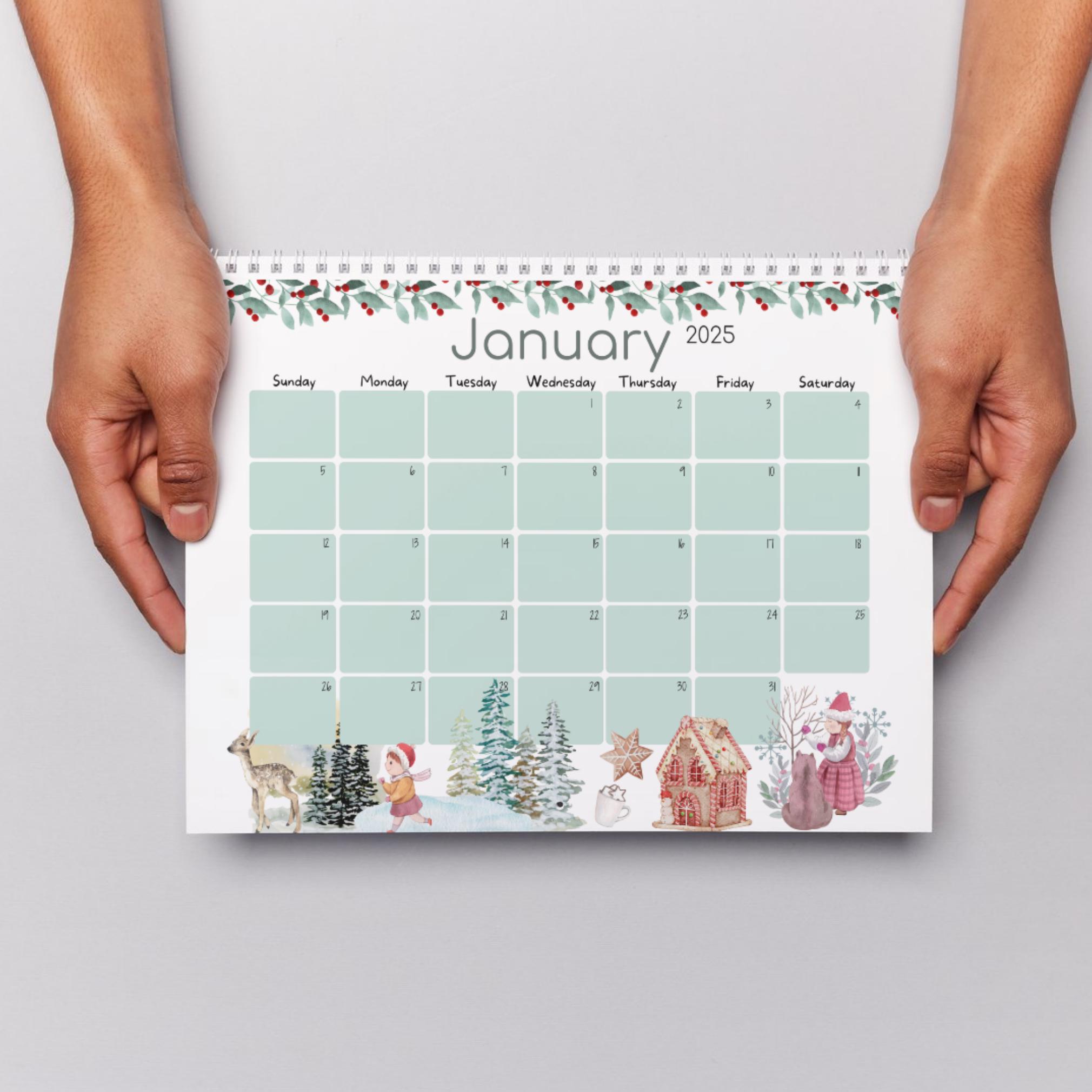 EDITABLE January 2025 Calendar, Cute January Calendar, Printable ...