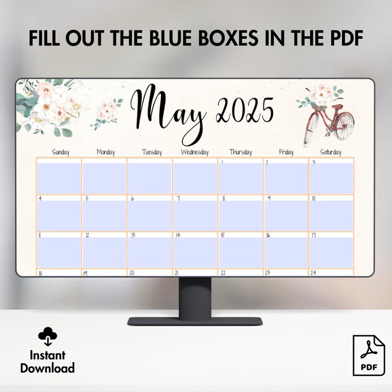 Editable 2025 May Planner, Printable May Calendar, Homeschool Monthly ...