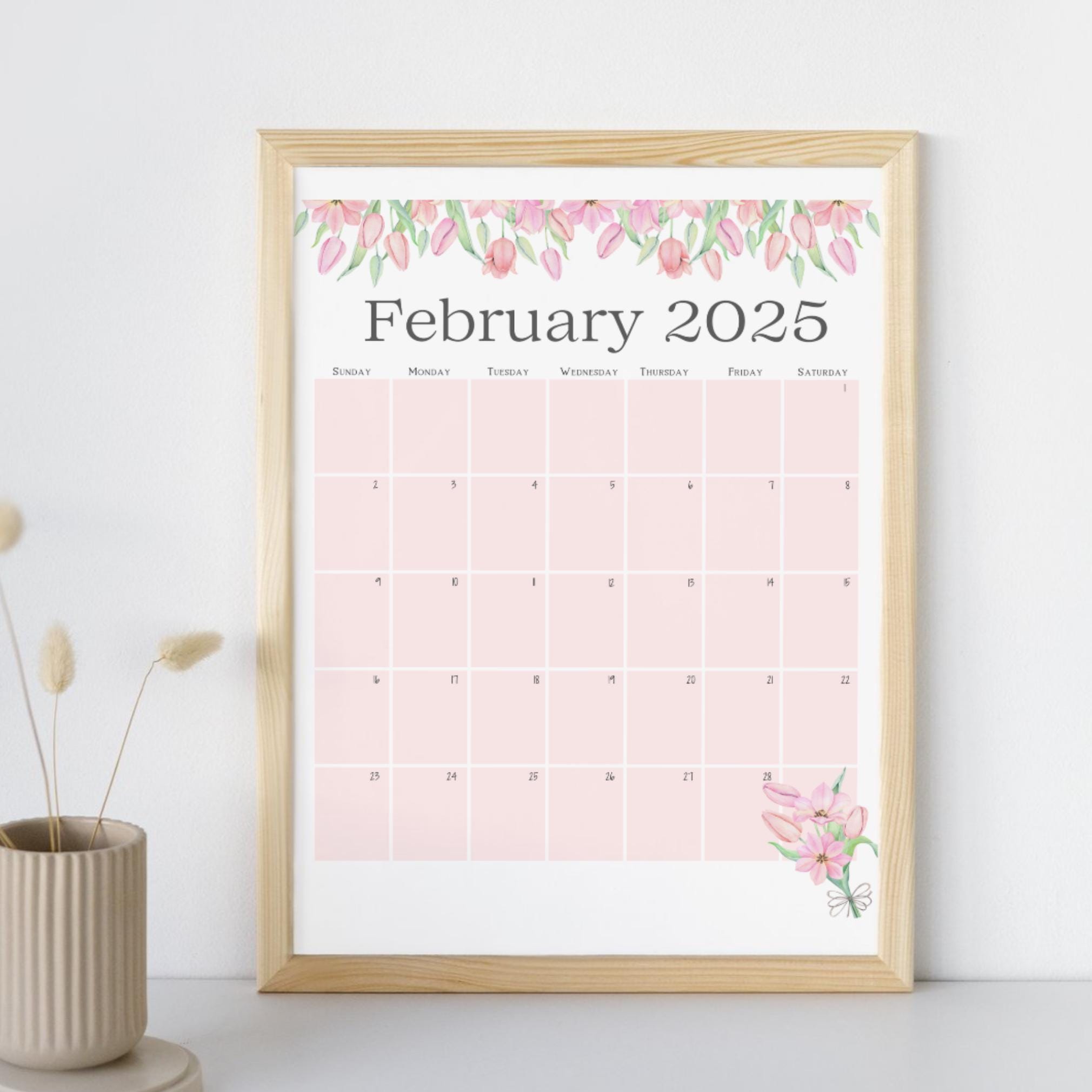 EDITABLE February 2025 Calendar, Printable February Calendar, Fillable ...