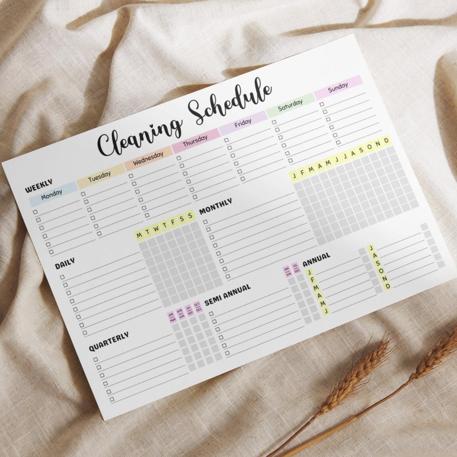 Editable Cleaning Schedule, Chores Checklist (digital Download) - Etsy
