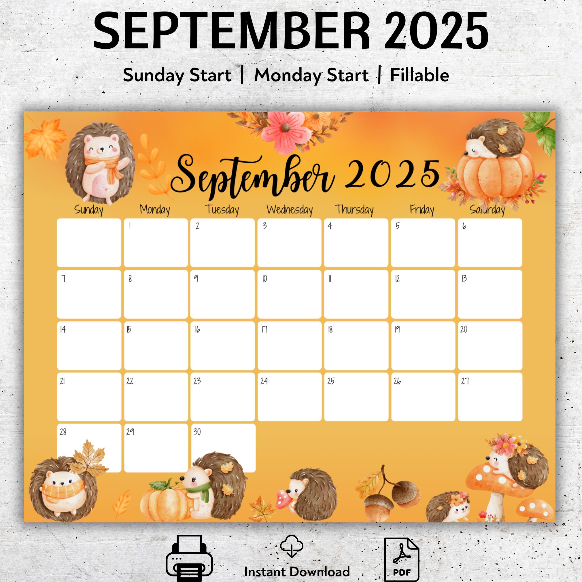 EDITABLE September 2025 Calendar, Kids Weekly Schedule, Homeschool ...