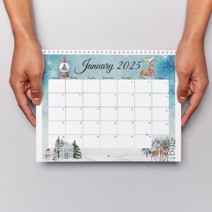 EDITABLE January 2025 Calendar, Beautiful Snowy Winter, Fillable ...