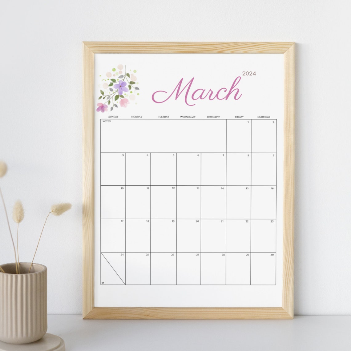 Editable March Calendar, March 2024 Printable, Fillable Calendar ...