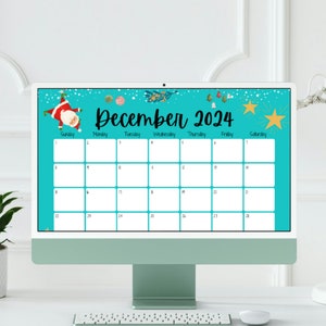 EDITABLE December 2024 Calendar, Beautiful Winter, Cute Snowman ...