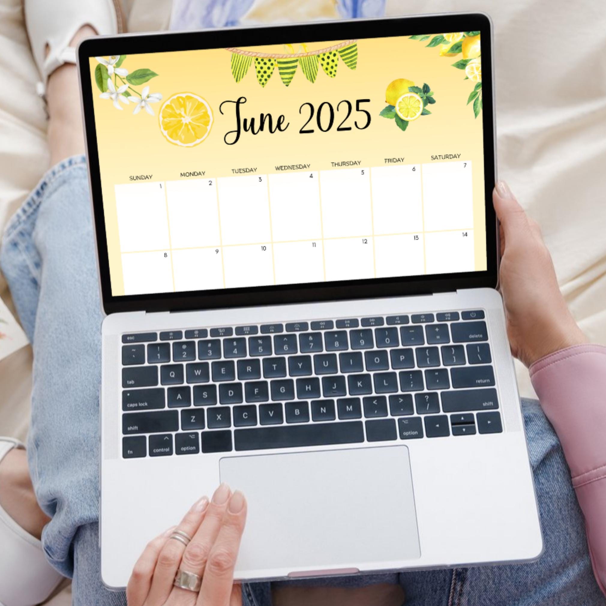 Editable 2025 June Calendar, Monthly June Planner, Yellow Lemons, Kids ...