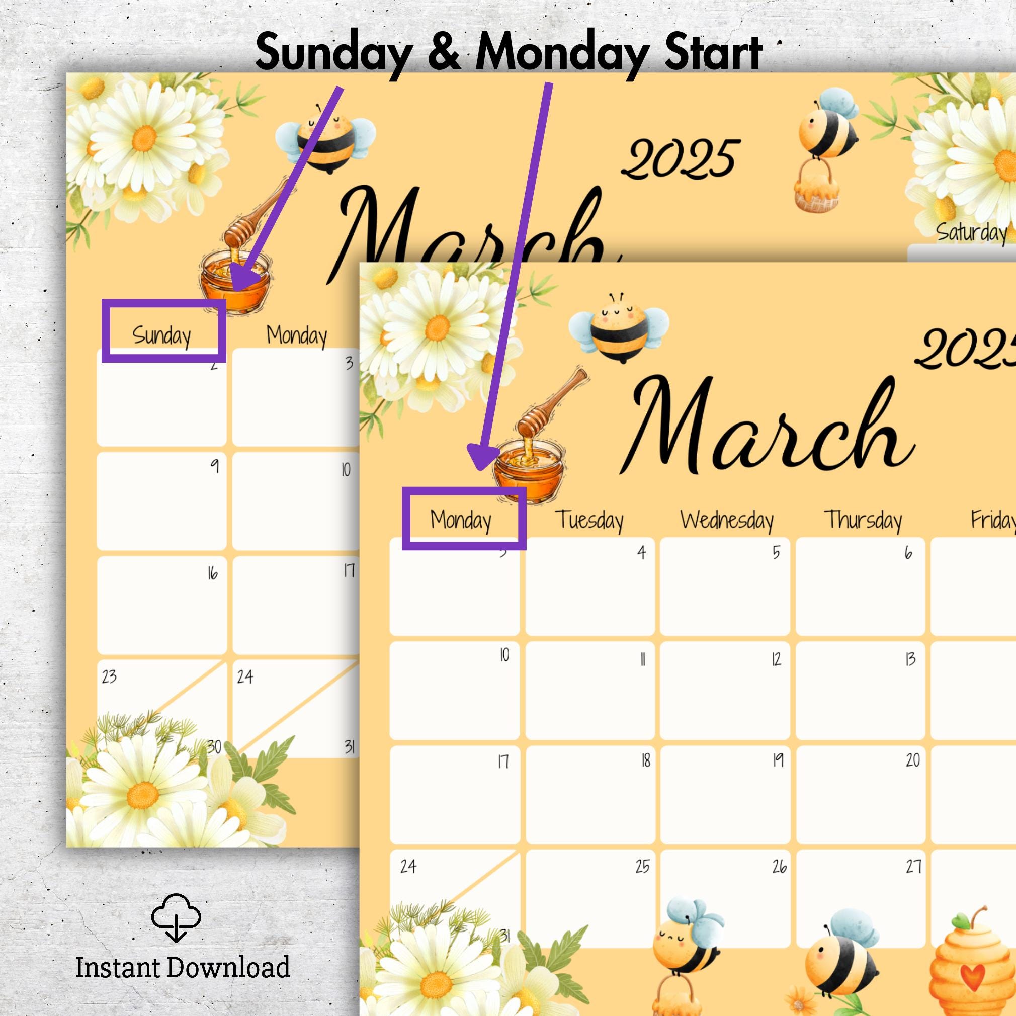 Editable 2025 March Calendar, Printable Monthly Kids School Schedule ...