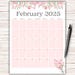 EDITABLE February 2025 Calendar, Printable February Calendar, Fillable ...