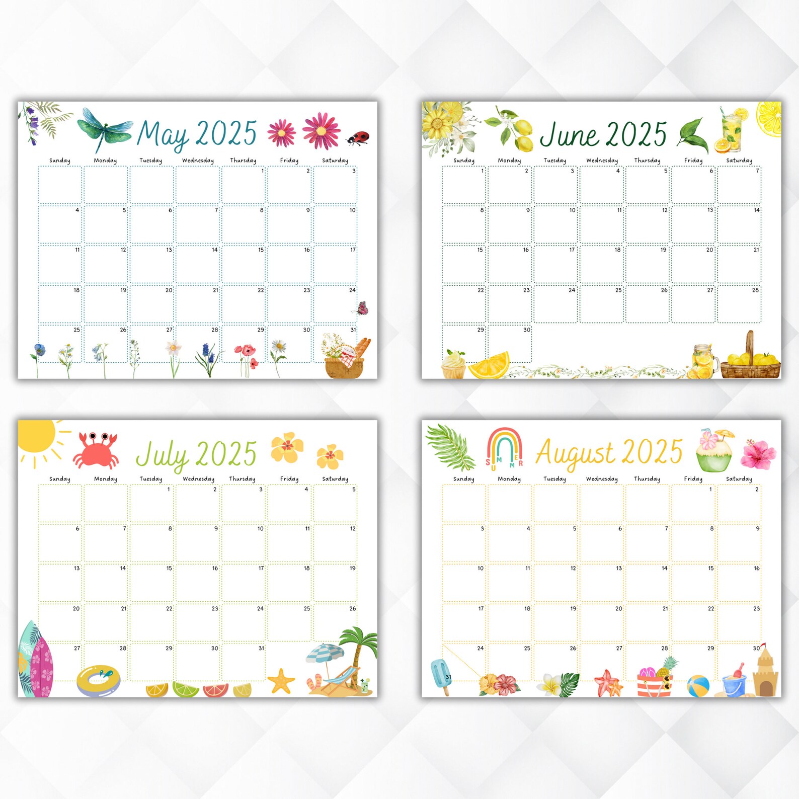 Editable 2025 Calendar, 2025 Monthly Planner, Printable Calendar ...