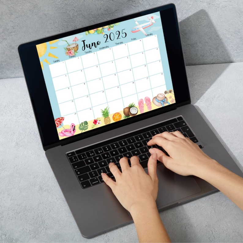 EDITABLE June 2025 Calendar, 2025 Summer Calendar, Fillable June ...