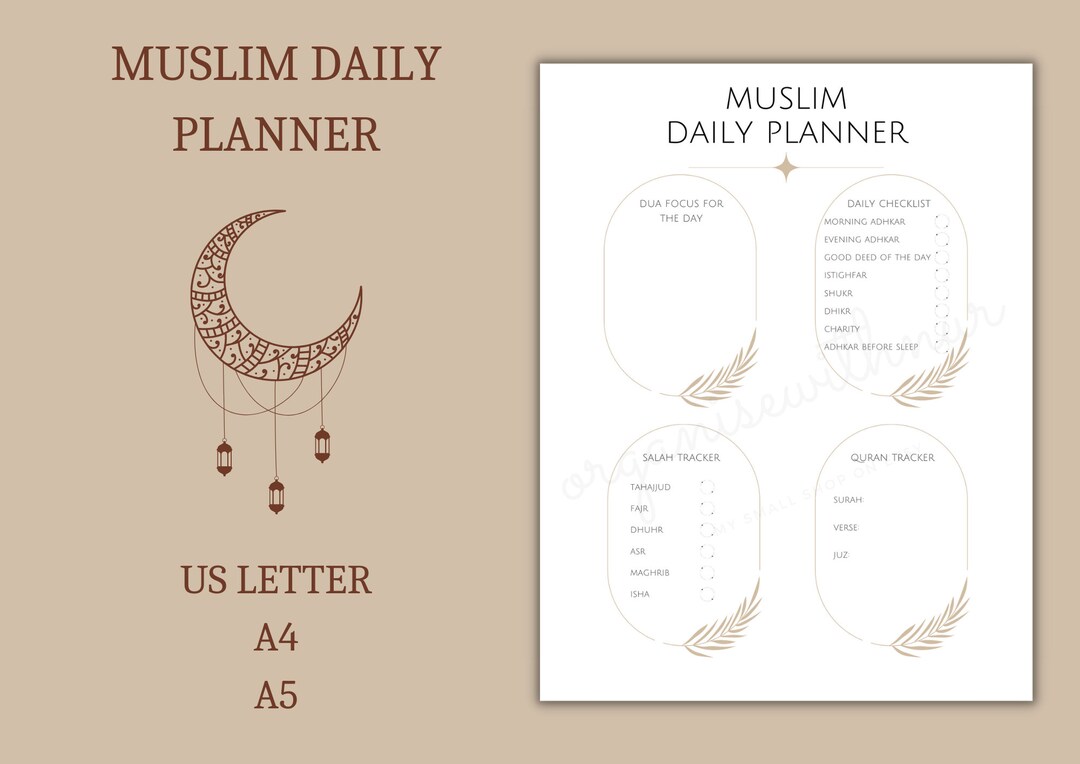 Muslim Daily Planner, İslamic Digital Daily Planner, Muslim Daily ...