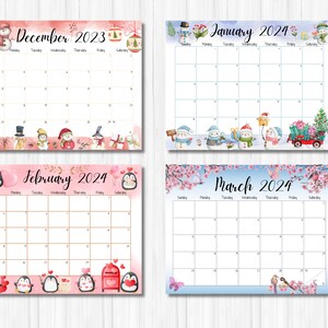 EDITABLE Academic Calendar 2023-2024 From August to July - Etsy