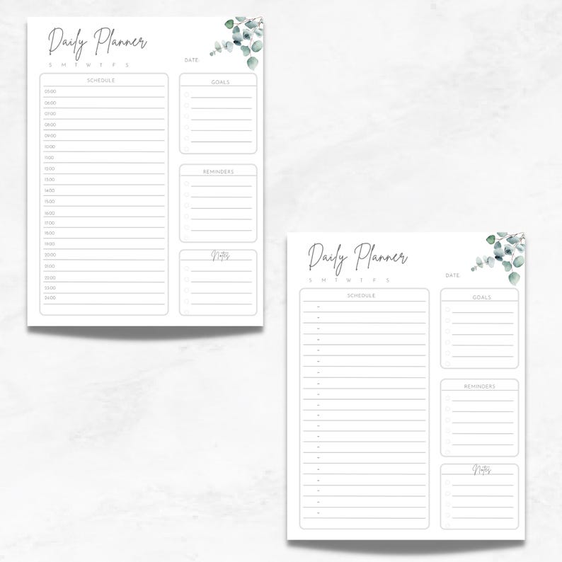 Daily Planner Printable, Daily Planner Inserts, Daily Schedule, Daily ...