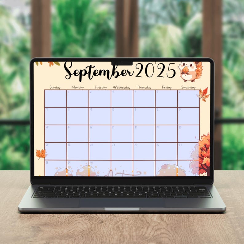 EDITABLE September 2025 Calendar, Autumn Colors, Printable, Fillable ...
