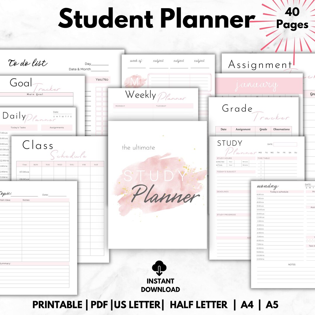 Ultimate Student Planner, Daily, Weekly & Monthly Organizer, College ...