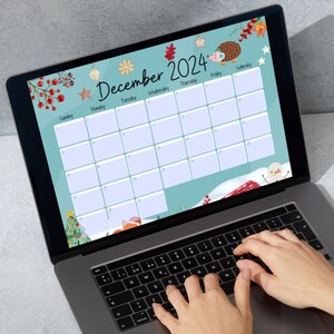 EDITABLE December 2024 Calendar, Christmas Planner, Beautiful Winter ...