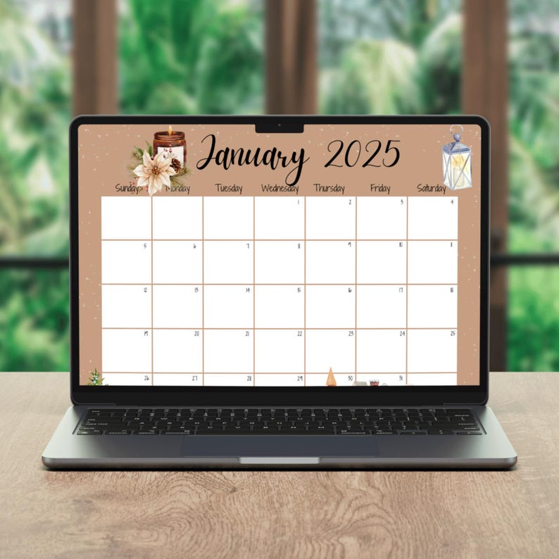 EDITABLE January 2025 Calendar, Printable January Planner, Beautiful ...