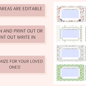 Printable Kids Reward Coupons, Editable Reward Coupons, Pre-filled ...