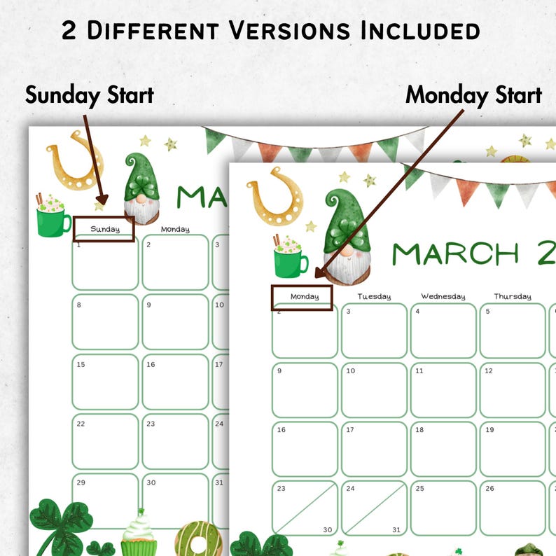 2026 Printable Fillable Gnome Calendar, 12-month Digital Planner ...