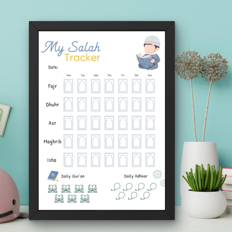 Muslim Prayer Tracker, Printable Salah Tracker, Prayer Chart for Kids ...