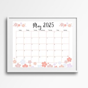 EDITABLE May 2025 Calendar, Colorful Flowers, Beautiful Spring ...