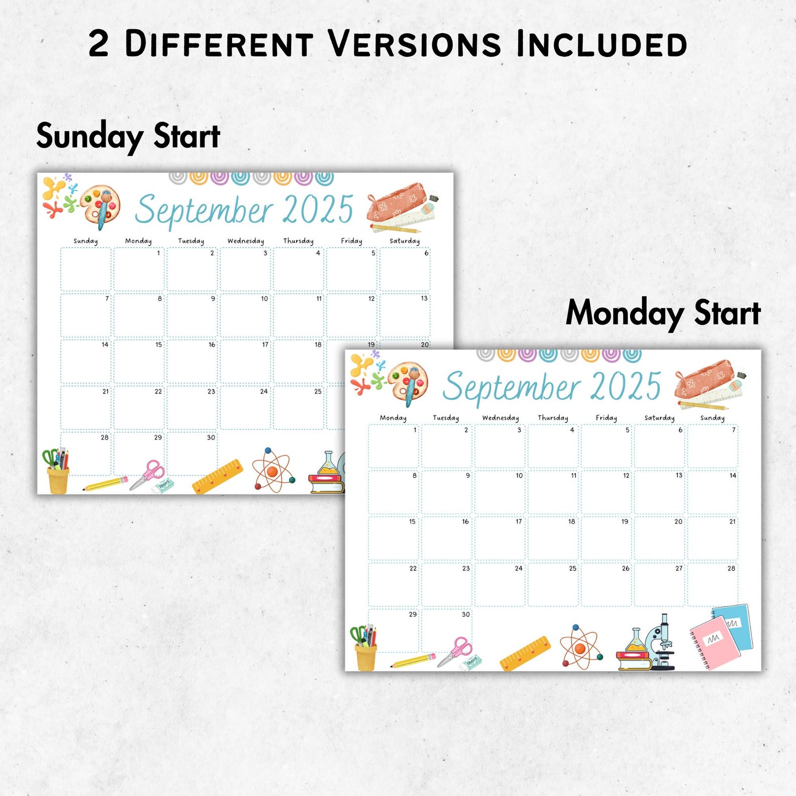 2025–2026 School Year Calendar Printable Fillable PDF | September to ...