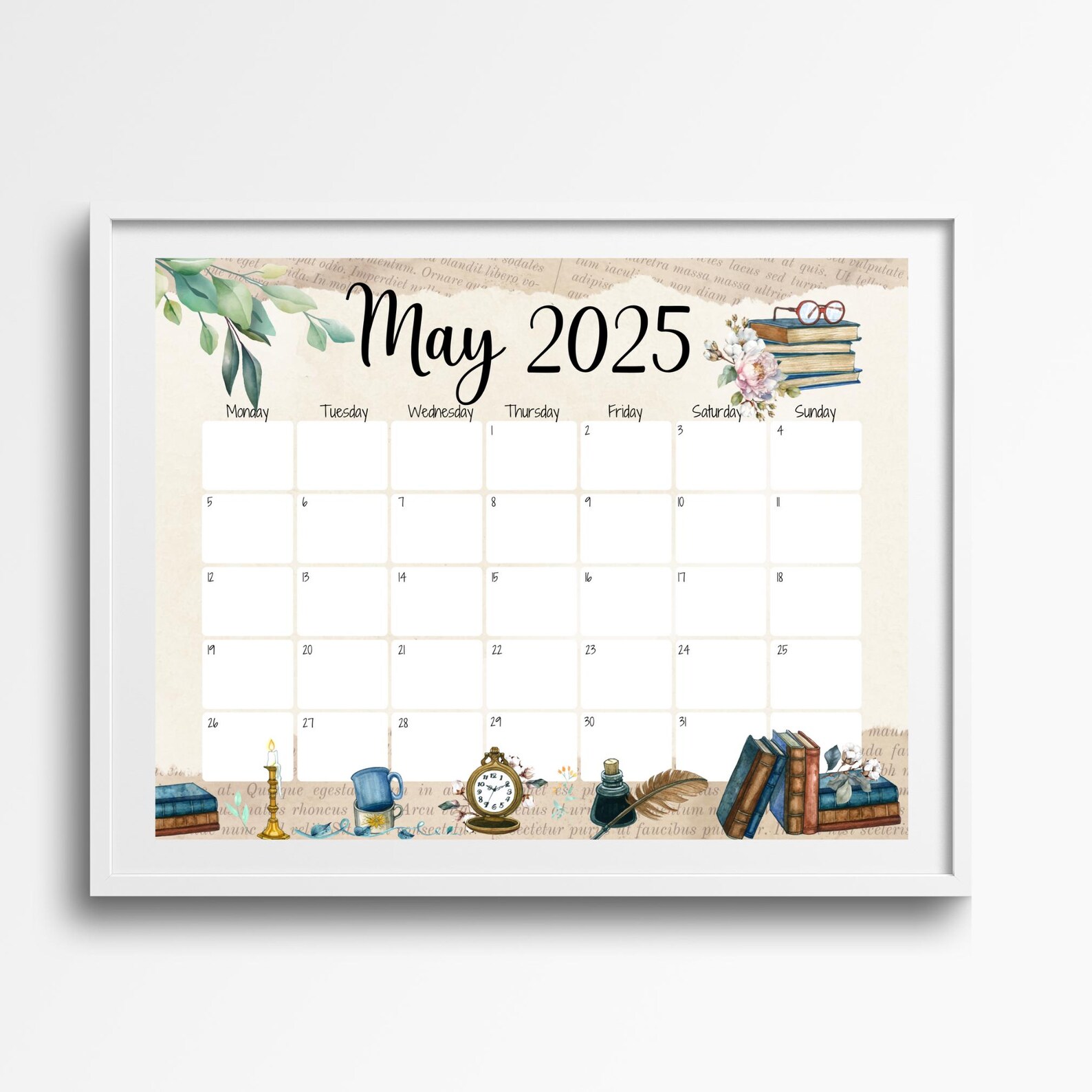 EDITABLE May 2025 Calendar, Academic Calendar, Homeschool Planner, Book ...