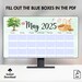 EDITABLE May 2025 Calendar, Colorful Flowers, Beautiful Spring ...