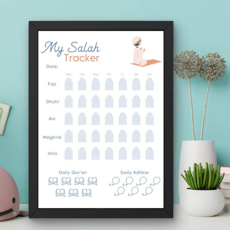 Salah Tracker, Prayer Chart for Kids, Daily Salah Tracker, Salah ...