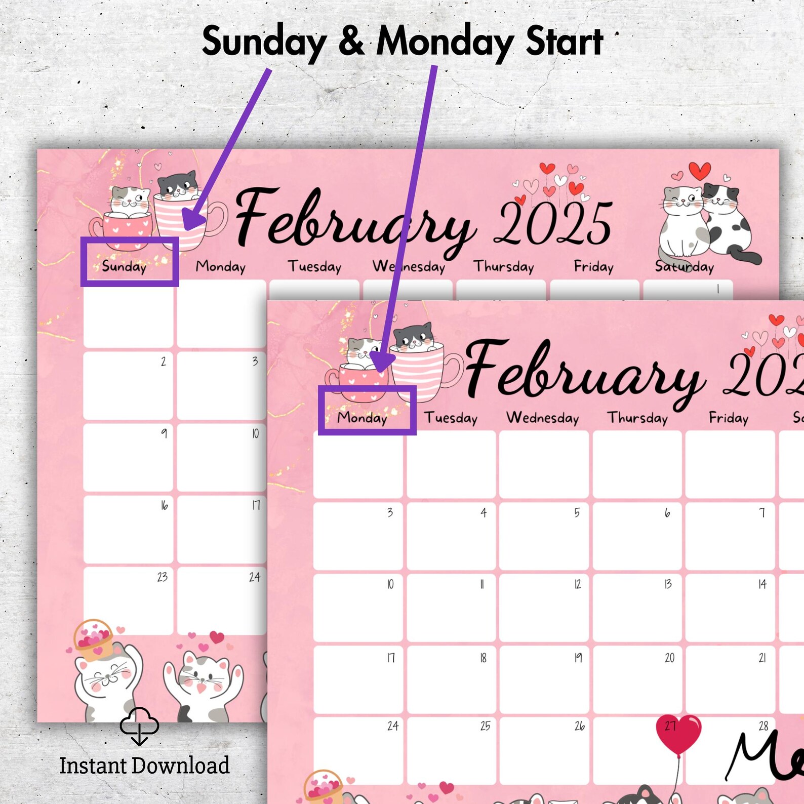EDITABLE February 2025 Calendar, Valentine’s Day, Printable Calendar ...