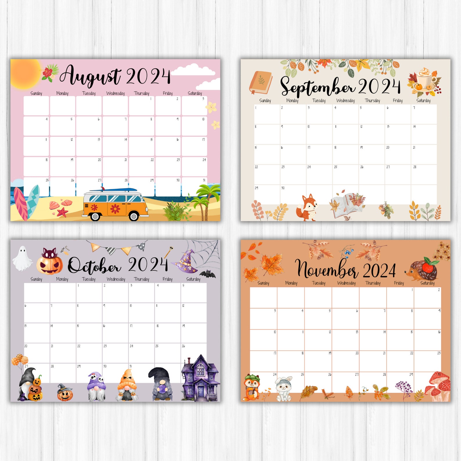 EDITABLE Academic Calendar, Printable Fillable Planner, Homeschool ...