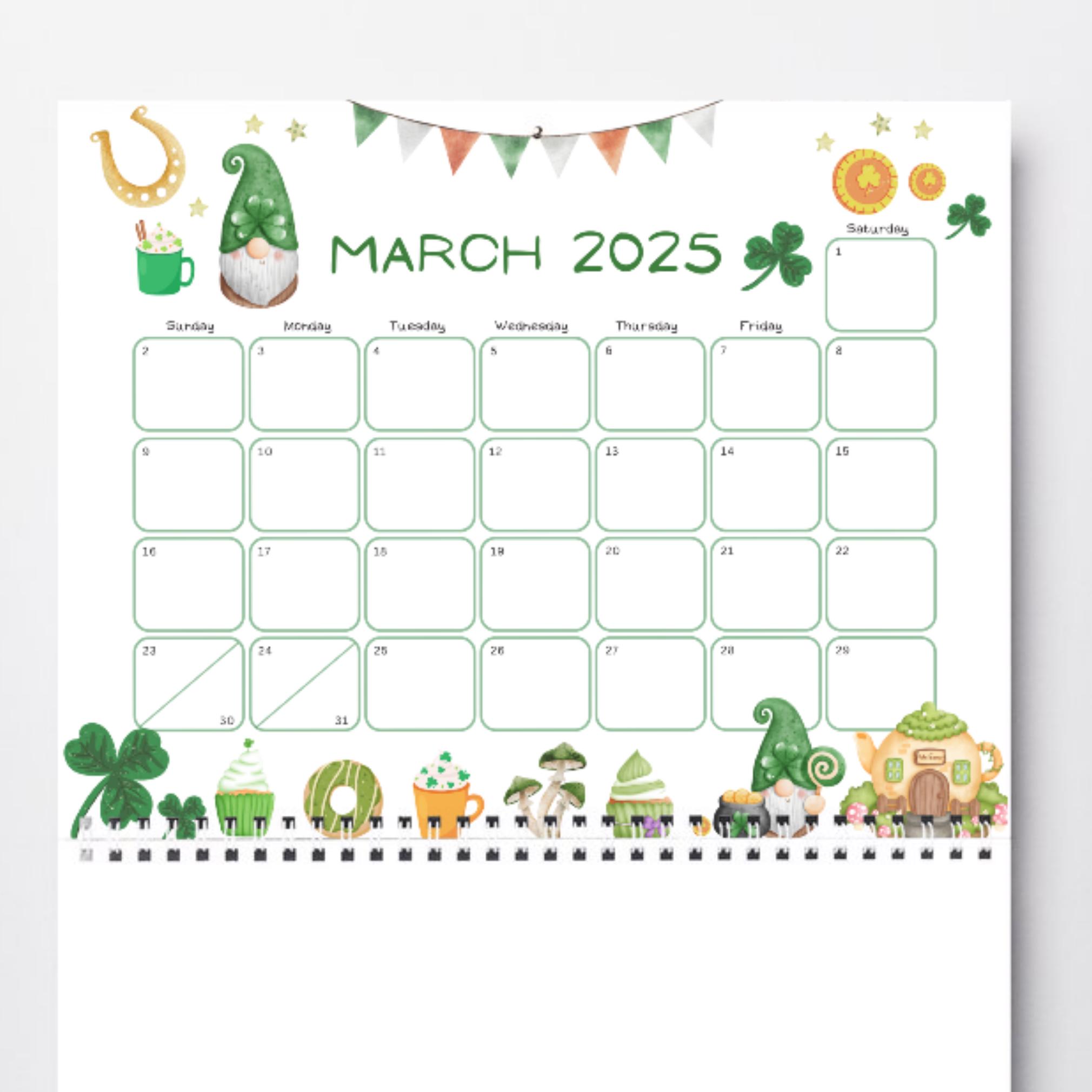 EDITABLE March 2025 Calendar, Printable Fillable Calendar Planner ...