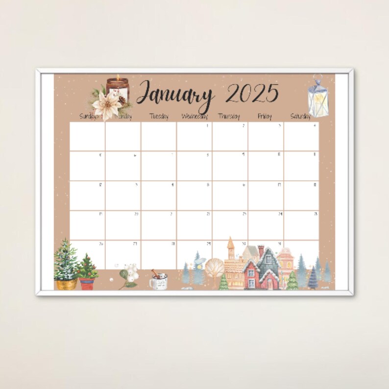 EDITABLE January 2025 Calendar, Printable January Planner, Beautiful ...
