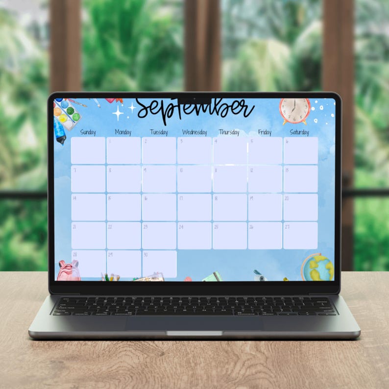 EDITABLE September 2025 Calendar, School Time, Back to School ...
